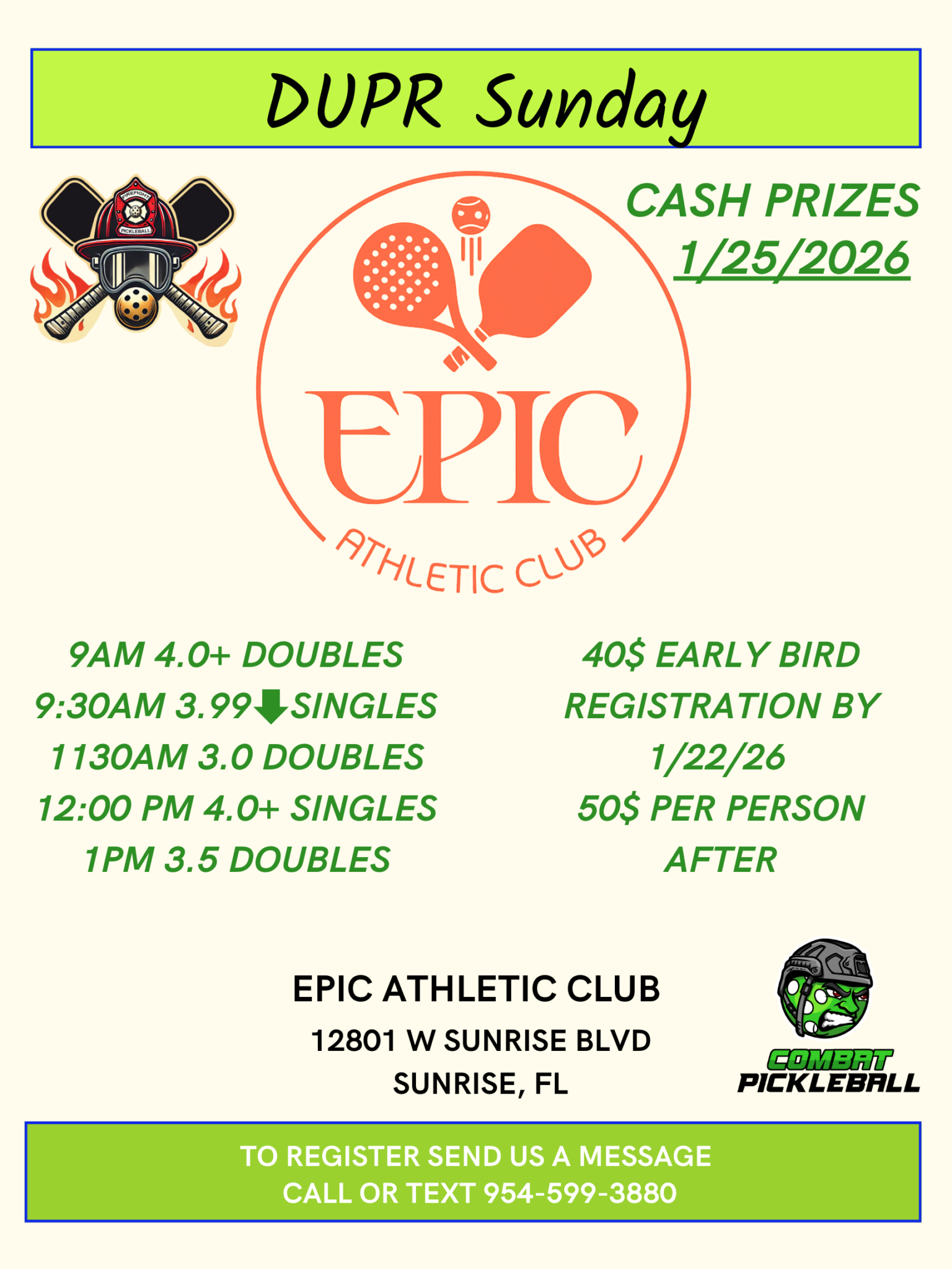 DUPR SUNDAY @ Epic Athletic Club (CASH PRIZES ALL DIVISIONS) - Swish ...