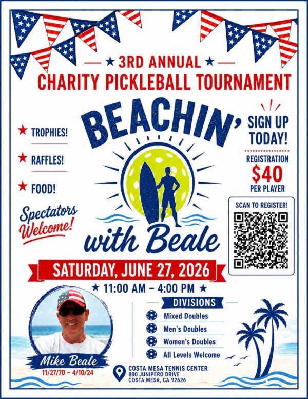 Beachin’ with Beale ~ 3rd Annual Mike Beale Memorial Pickleball ...