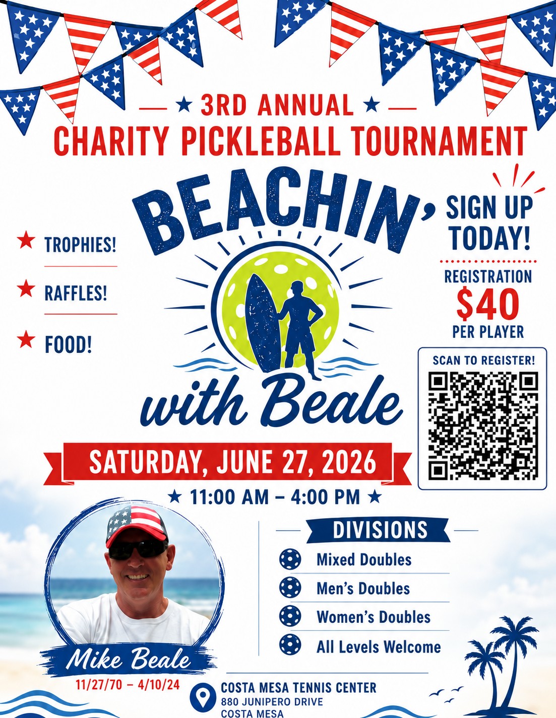 Beachin’ with Beale ~ 3rd Annual Mike Beale Memorial Pickleball ...